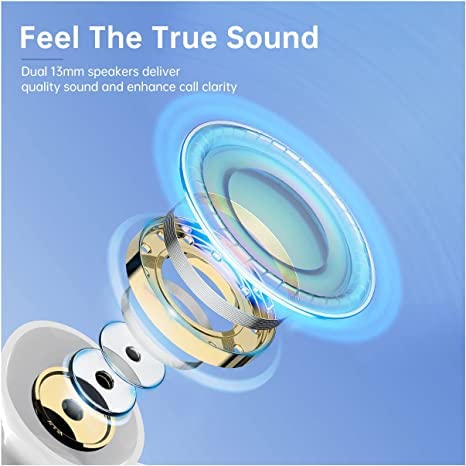 Xvicyoyr Wireless Earbuds, Bluetooth 5.3 Earbuds HiFi Sterero with 43H Playtime, IPX6 Waterproof True Wireless Earbuds with Microphone, Bluetooth Headphones for Sport and Working