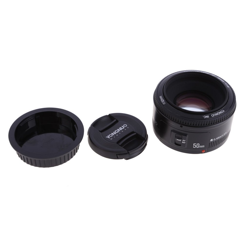 Yongnuo YN50mm F/1.8 Lens Large Aperture AF Lens in Black for Canon EOS Rebel Digital Camera+INSEESI Clean Cloth (LYSB01535NNGY-ELECTRNCS)