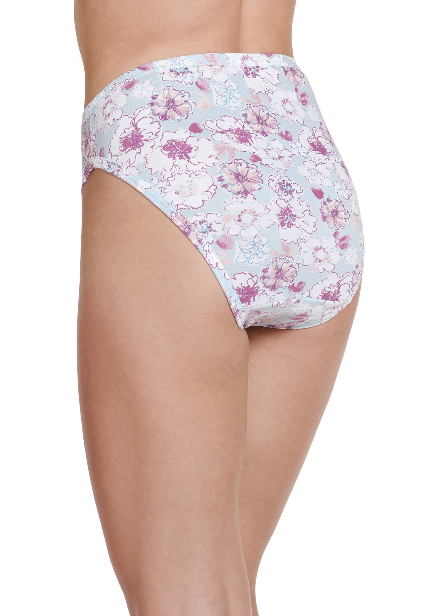 Jockey Women's Underwear Elance® French Cut - 3 Pack Underwear Women Pack, 100% Cotton, Dream Dot/Floral Clouds/Fresh Air Blue, 5