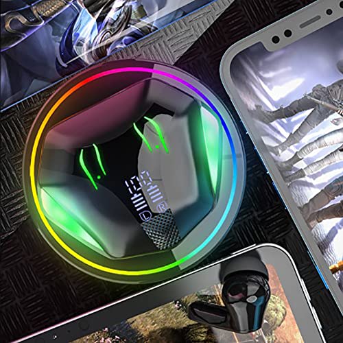 Wireless Earbuds Bluetooth - New Bluetooth Headphones, with Digital Display Intelligent, Noise Reduction, LED Colorful Breathing Light, Video Games Bluetooth Headset for Sport