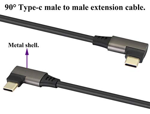 AAOTOKK 90 Degree USB 3.1 Type C Cable Right & Left Angled 3.1 USB Type C Male 4K@60Hz Gen 2 Extension Cable Supports Charging,Data,Audio,Video Cable for Laptop & Tablet & Mobile Phone.(0.3M/1Ft)
