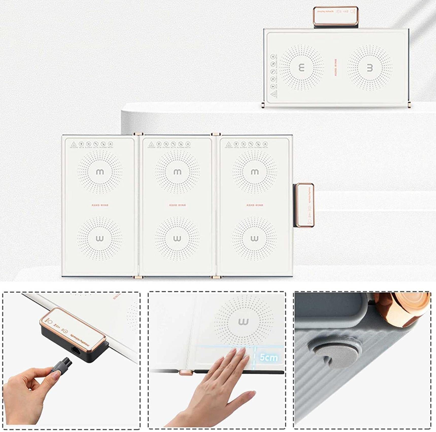 Foldable Electric Warming Tray Hot Plate,Multifunctional Hotplates with Adjustable Temperature Control,Perfect for Party Chafing Dish Warm Plate, A (A)