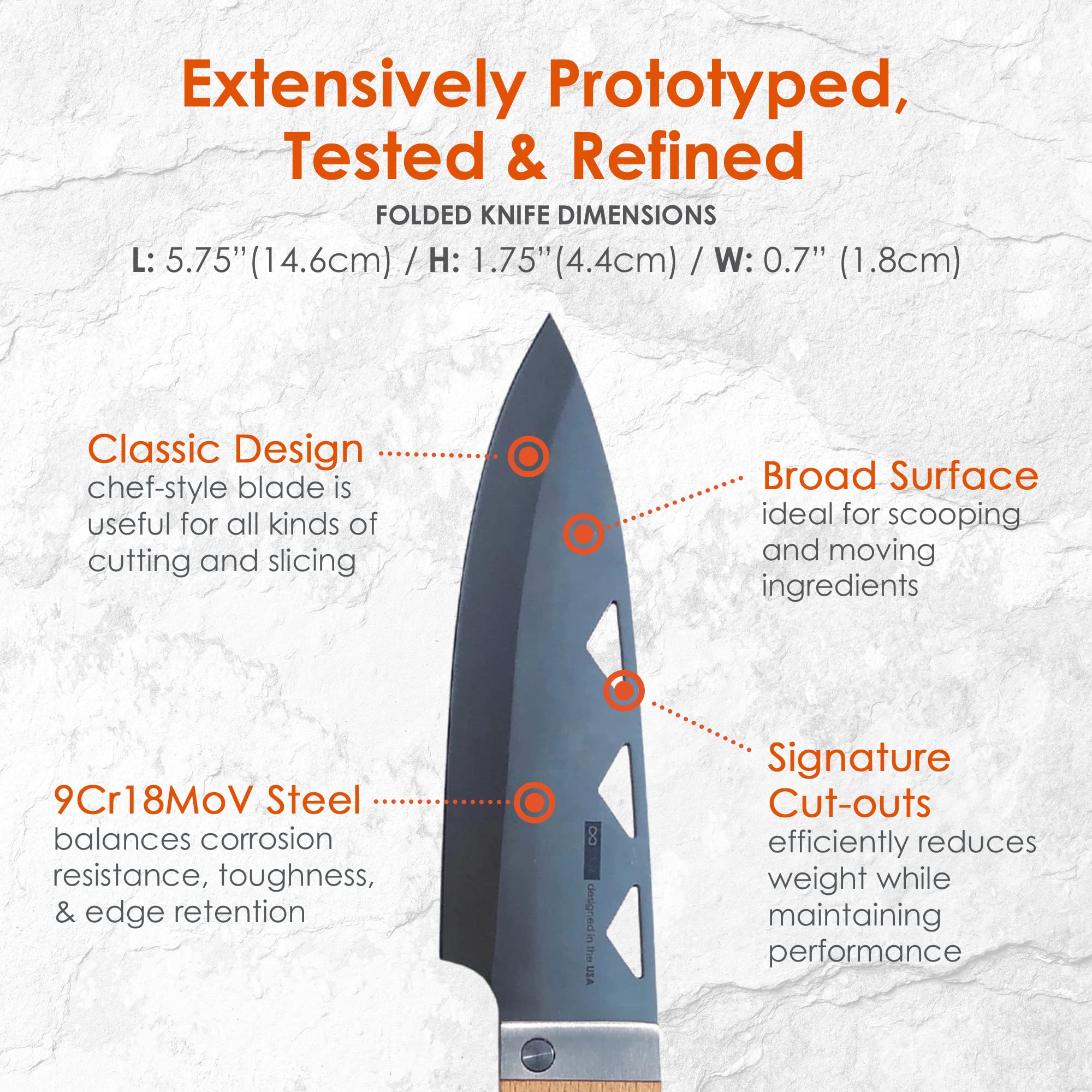 nCamp Food Prep Folding Knife - Premium Chef and Santuko Folding Knife Bundle, Premium-Quality,Compact Outdoor Cooking Knife with 9CR18MOV Steel Blade, wood handle for a comfortable secure grip