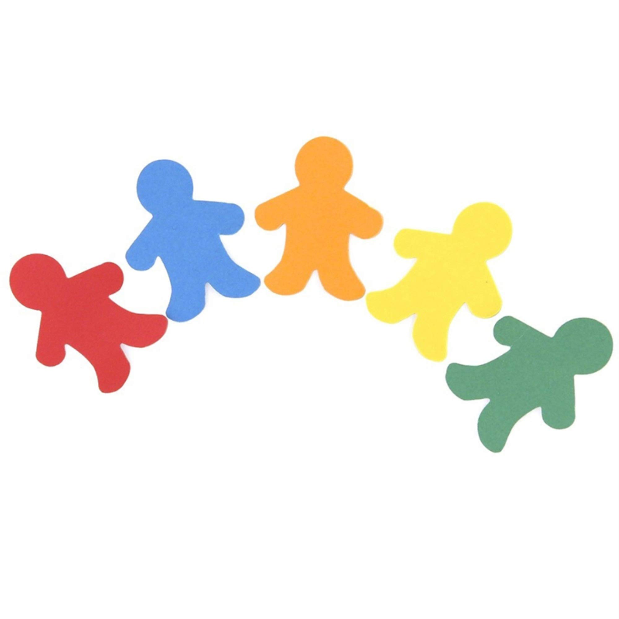 Hygloss Products Pocket Cards - People Paper Cut-Outs - Great for Pocket Charts - Teach Colors & Shapes - 12 Assorted Vibrant Colors - 2 Inches - 100 Pcs, Multi, Model: 61521