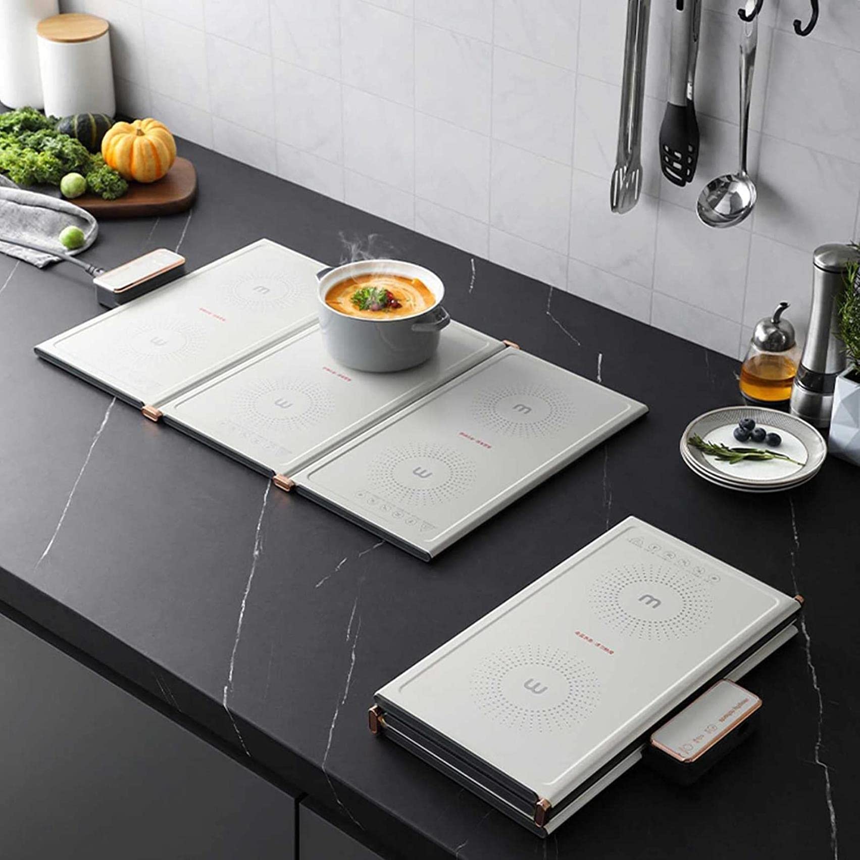 Foldable Electric Warming Tray Hot Plate,Multifunctional Hotplates with Adjustable Temperature Control,Perfect for Party Chafing Dish Warm Plate, A (A)