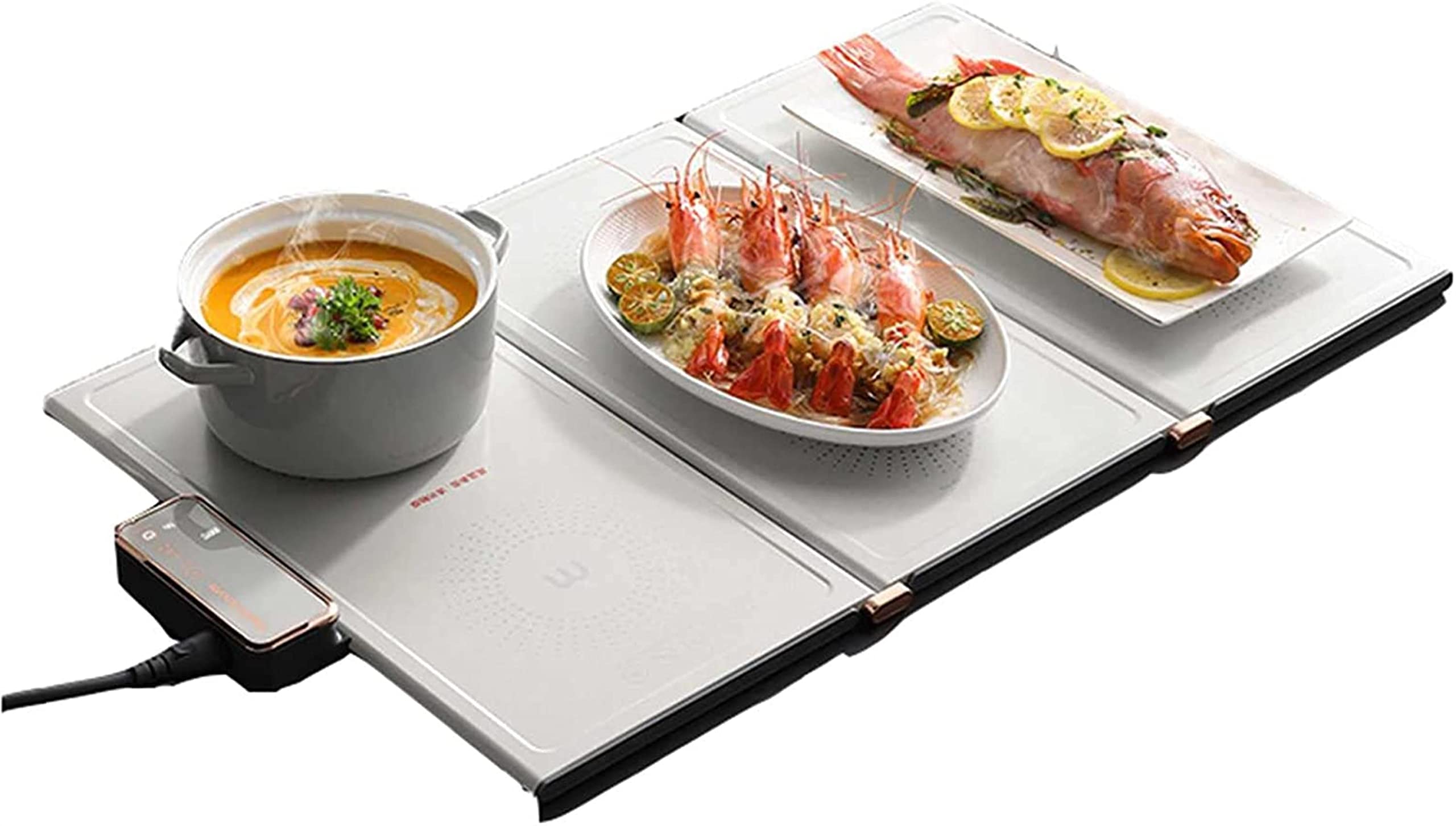 Foldable Electric Warming Tray Hot Plate,Multifunctional Hotplates with Adjustable Temperature Control,Perfect for Party Chafing Dish Warm Plate, A (A)