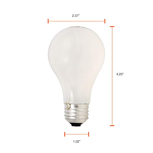 SYLVANIA Halogen A19 Light Bulb, 43W=60W Equivalent, E26 Medium Base, 600 Lumens, 100 CRI, 2700K Soft White - 4 Pack (50005)