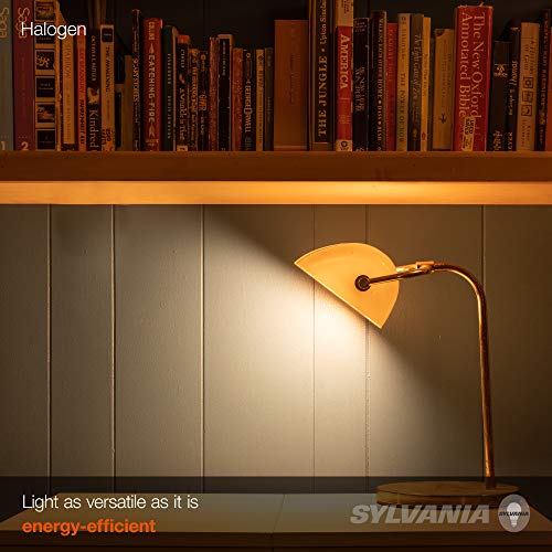 SYLVANIA Halogen A19 Light Bulb, 43W=60W Equivalent, E26 Medium Base, 600 Lumens, 100 CRI, 2700K Soft White - 4 Pack (50005)