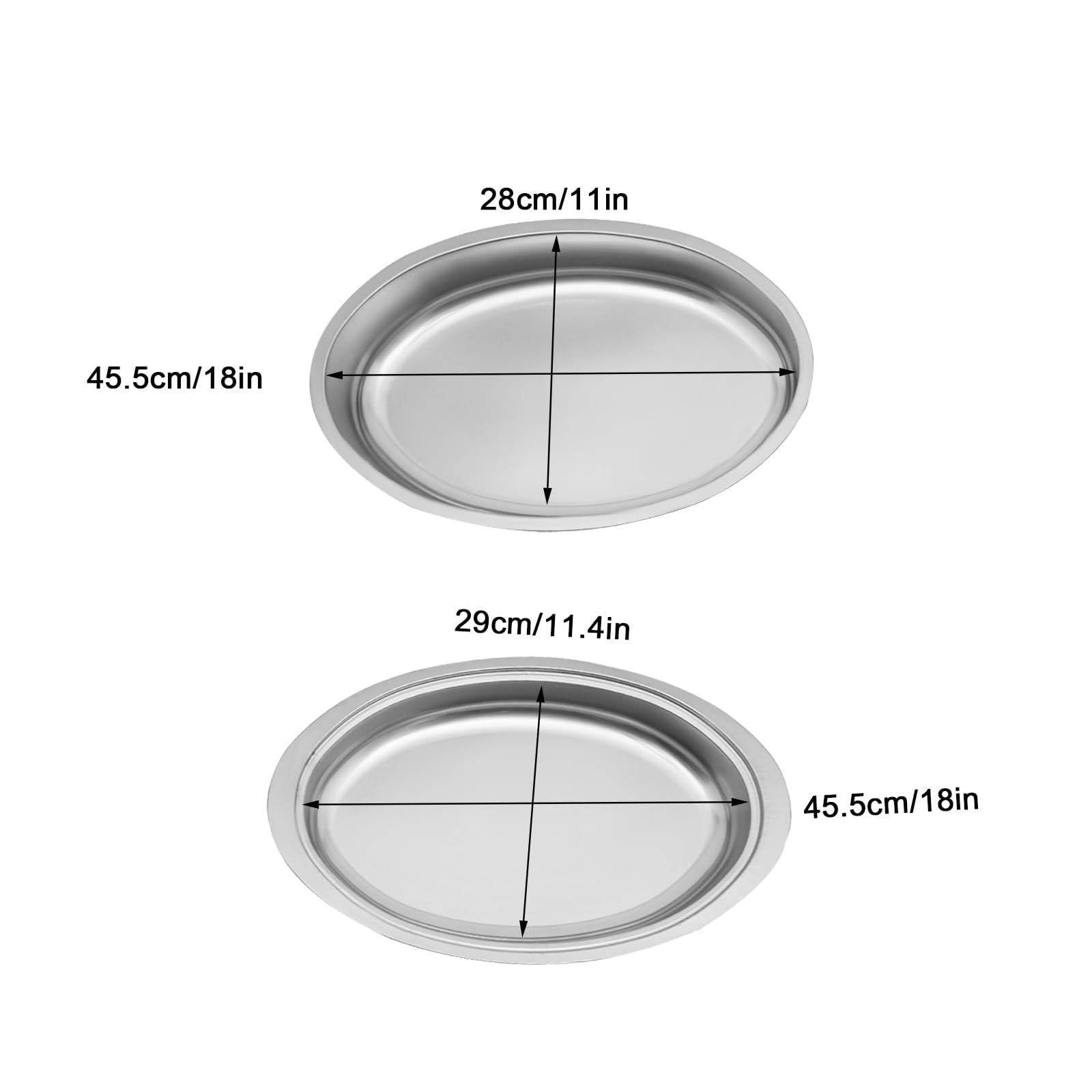 Shikiy 8.45QT Chafing Dish Food Warmer Pan, Stainless Steel Oval Chafers for Catering, Buffet Servers Food Heating Trays Buffet for Dinners, Catering, (Silver)