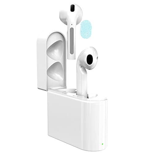 True Wireless Earbuds, Utotrip IPX5 Waterproof Bluetooth 5.0 Wireless Headphones with Mic, Type C Fast Charging Case 30H Playtime in-Ear Hi-Fi Stereo Sound TWS Earphones for Sport Work Running (White)