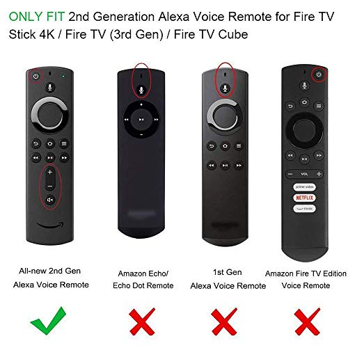 [3 Pack] Silicone Cover Case for TV Firestick/TV (3rd Gen) 4K Compatible with All-New 2nd Gen Remote Control (Red Blue and Purple)
