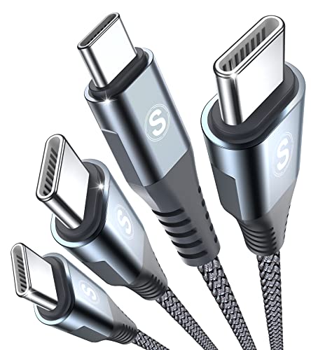 USB C to USB C Cable [2-Pack 10ft] PD 100W MacBook iPad Pro/Air Charger Type C Charger Nylon Braided Cord for iPad Pro Air 4 5 Mini 6 MacBook, Samsung S23 S22 S21 S20 Note Tablet LG Moto Pixel PS5