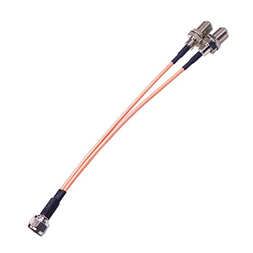 Goupchn F Type Coax Cable Splitter F Male to Dual Female 3 Way RG316 Coaxial Cable 19cm/7.5" for Cable Connection, TV, Satellite Receiver