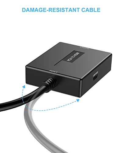 Uzifhdhi RCA to HDMI Converter, AV to HDMI Converter Supports PAL/NTSC for PS2/VHS/VCR/Blue-Ray DVD ect.