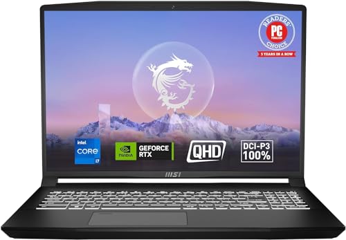MSI 2023 Creator M16 Gaming Laptop, 16" QHD+ Display, Intel Core i7-13620H, NVIDIA GeForce RTX 4060, 64GB DDR5 RAM, 2TB SSD, Wi-Fi 6, 180-Degree Lay-Flat, USB 3.2 Type C, HDMI, Windows 11 Home