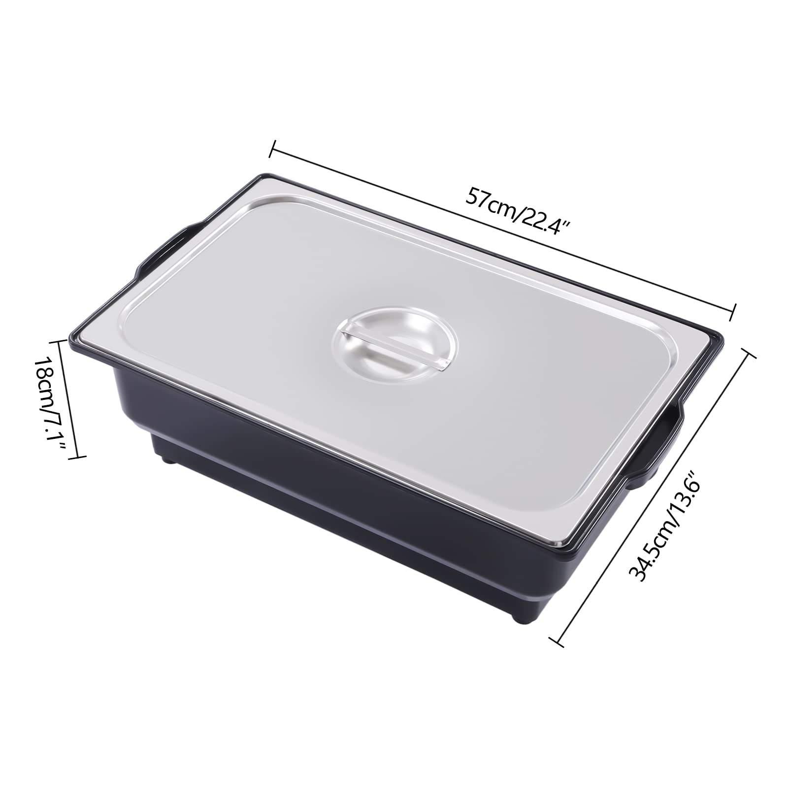 9 Qt Electric Chafing Dish, Chafing Dish with Tray & Lid, Chafing Dish Buffet Set, Food Warmer Buffet Server for Restaurant, Buffet, Hotel, Temp Adjustable 149-185℉