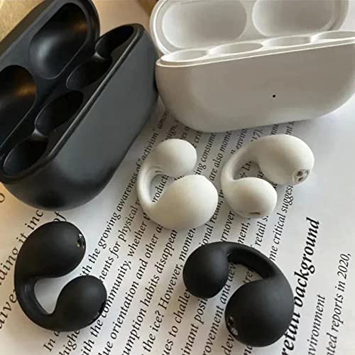 MONKPEAR 2SET Wireless Ear Clip Bone Conduction Headphones - Mini Bone Conduction Headphones, Open Ear Headphones Wireless Bluetooth for Running Sports (C)