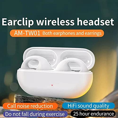 MONKPEAR 2SET Wireless Ear Clip Bone Conduction Headphones - Mini Bone Conduction Headphones, Open Ear Headphones Wireless Bluetooth for Running Sports (C)