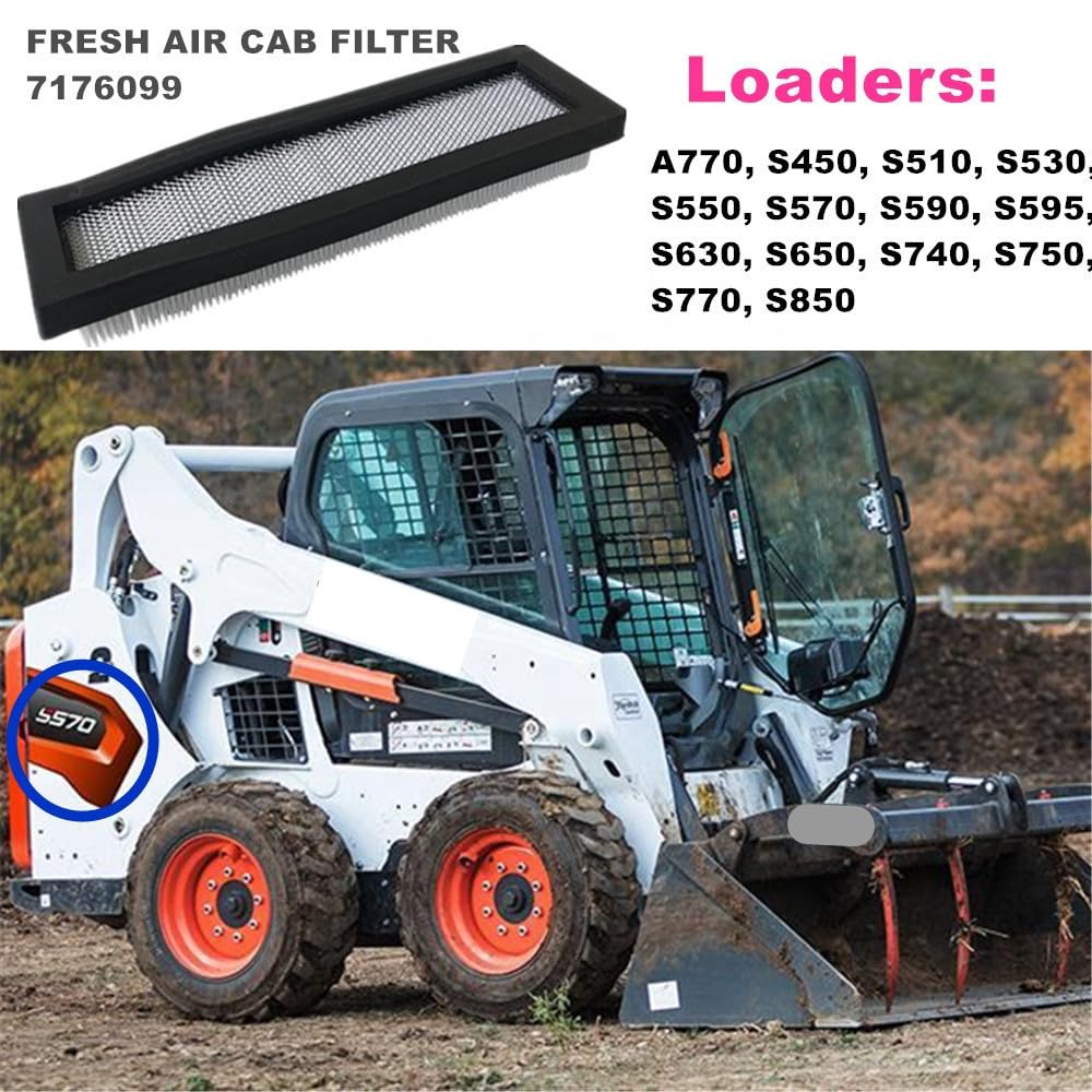 2PACK MODRIAN Fresh Air Cab Filter 7176099 Compatible with Bobcat Loader S550 S570 S590 S595 S630 S650 S740 S750 S770 S850 T450 T550 T630 T650 T740 T750 Excavator E25 E26 E32 E32I E35 E35I E50 E55 E85