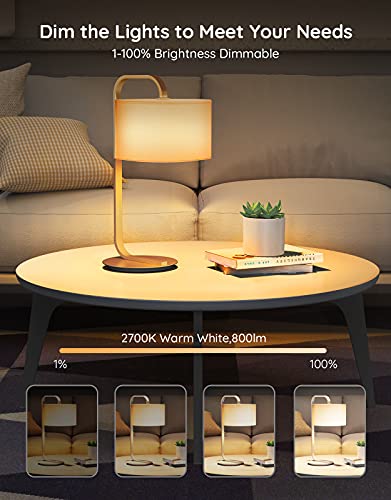 Govee Smart Light Bulbs, Wi-Fi and Bluetooth Light Bulbs, Works with Alexa & Google Assistant, 9W 60W Equivalent Dimmable LED Light Bulbs, 2700K Soft Warm White LED Bulbs, No Hub Required, 4 Pack
