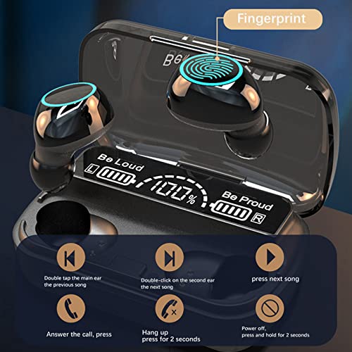 CENGNIAN Wireless Earbuds Bluetooth Headset LED Power Display, Ear Buds Headphones, Ear Budsstereo Earphones 5.2 in-Ear Type, Built-in Mic Headset Premium Deep Bass for Sport with Charging Case