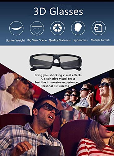 Passive 3D Glasses Polarized Lenses for Passive 3D TVs RealD Cinema Projectors Sony Sharp Samsung LG Philips, Note: Not Compatible with 3D Active Shutter TV Models - 4 Pairs