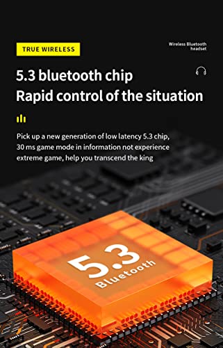 LmtLessDeals Wireless Bluetooth Earbuds Game Headphones 5.3 BT HiFi Stereo Premium Sound with Heavy Bass Shock K20 Touch Control Smart Noise Reduction Long Battery Life
