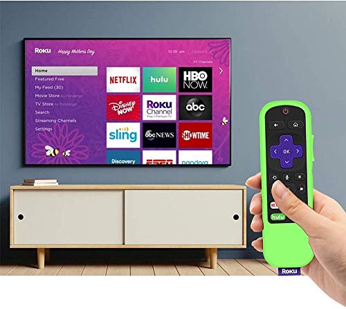 3 Pack Protective Case for TCL Roku TV Steaming Stick 3600R/3800/3900 Remote, Silicone Cover Roku Voice/Express/Premiere Remote Controller Skin, Replacement Sleeve Protector-Glow Green,Glow Blue,Red