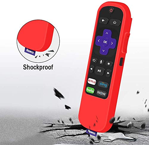 3 Pack Protective Case for TCL Roku TV Steaming Stick 3600R/3800/3900 Remote, Silicone Cover Roku Voice/Express/Premiere Remote Controller Skin, Replacement Sleeve Protector-Glow Green,Glow Blue,Red