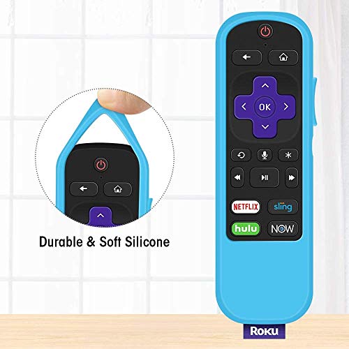 3 Pack Protective Case for TCL Roku TV Steaming Stick 3600R/3800/3900 Remote, Silicone Cover Roku Voice/Express/Premiere Remote Controller Skin, Replacement Sleeve Protector-Glow Green,Glow Blue,Red