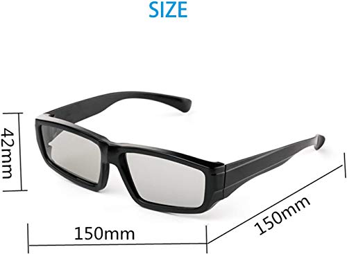 Passive 3D Glasses Polarized Lenses for Passive 3D TVs RealD Cinema Projectors Sony Sharp Samsung LG Philips, Note: Not Compatible with 3D Active Shutter TV Models - 4 Pairs
