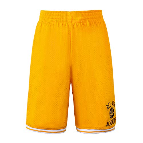 AFLGO Bel Air Academy Fresh Prince Basketball Shorts (X-Large, Yellow)