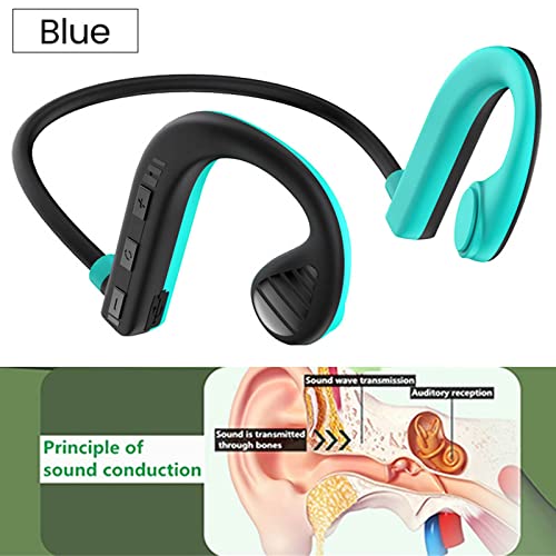 Nsxcdh Bone-Conduction Headphones, Wireless Bluetooth 5.2 Open-Ear Bluetooth Sport Headset Sweat Resistant Stereo Earbuds Earphone, for Sports, Running, Support SD Card