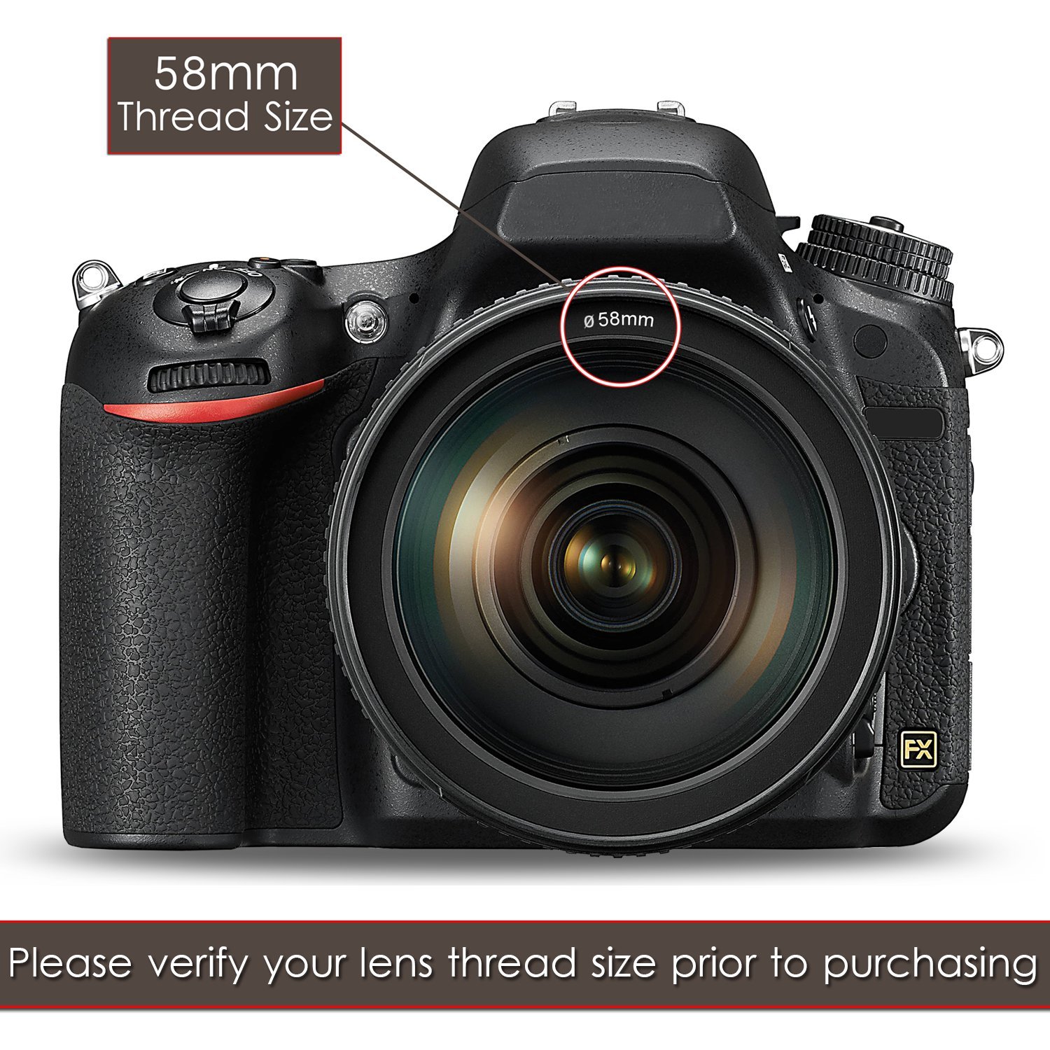 Canon EOS Rebel Accessory Kit - 58mm Lens Filter Set for T7i, T6i, T6S, T5i, T5, T4i, T3i, T3, T2i, EOS 80D, 70D, 77D, 60D, 5D, 5D Mark III, 1200D, 1100D, 100D, SL1, M3, M2, M, Xsi, XTi, XT