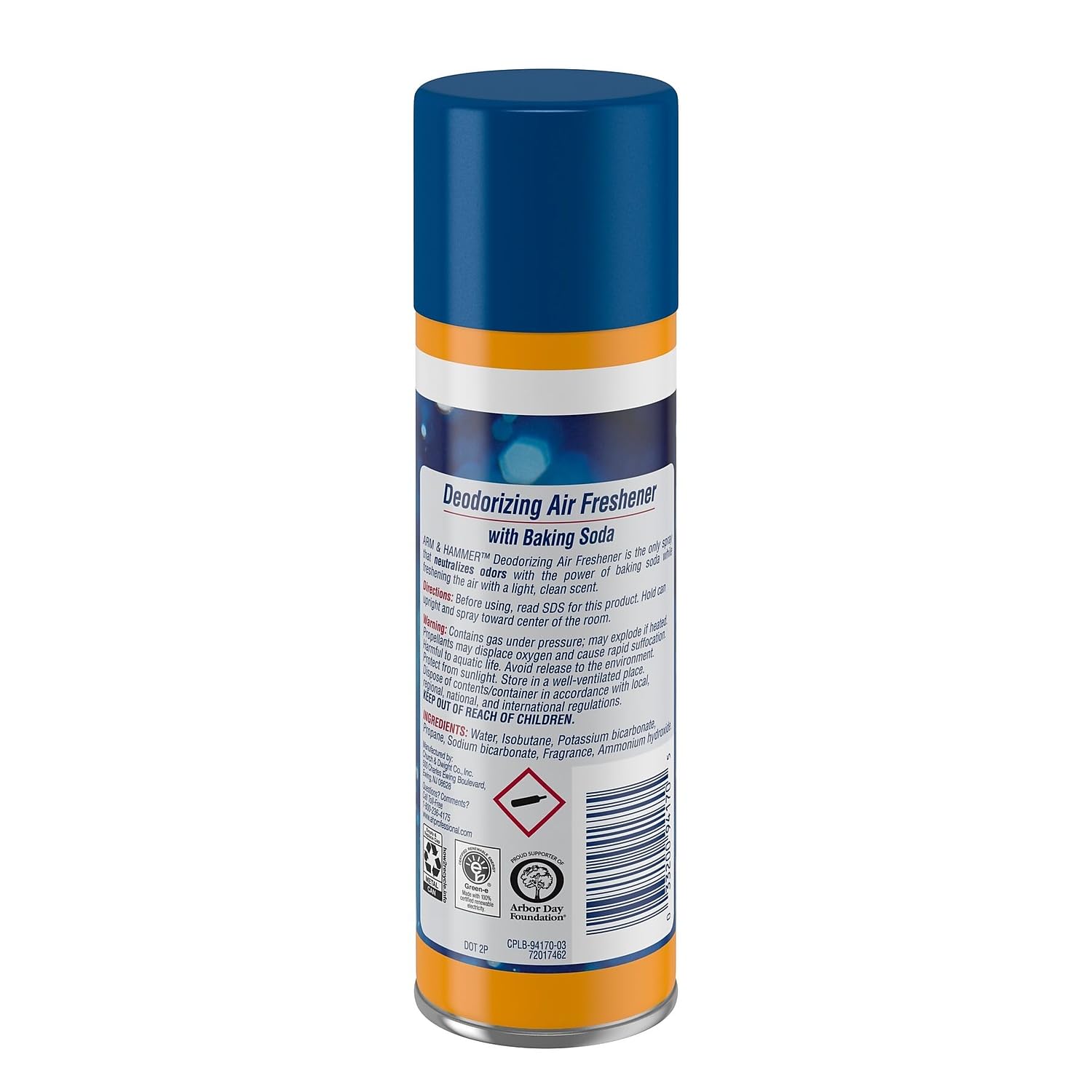 Arm & Hammer 3320094170CT Baking Soda Air Freshener, Aerosol, Light Fresh, 7 oz, (Case of 12)