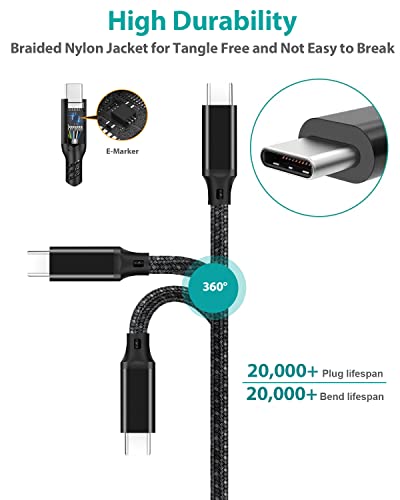 Elfesoul USB 4 Cable, USB C to USB C Cable 5ft, 8K HD Display, 40 Gbps Data Transfer, 240W USB C Charging Cable for Thunderbolt 3/4 Cable, MacBook Pro, Type-C Laptop, Hub, Docking, and More.