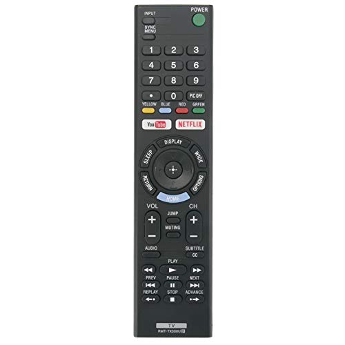 RMT-TX300U Replace Remote Control fit for Sony Bravia TV KD-43X7007E KD-43X700E KD-43X720E KD-49X7007E KD-49X700E KD-49X720E KD-50X690E KD-55X7007E w You Tube YouTube Netflix Shortcut App Key