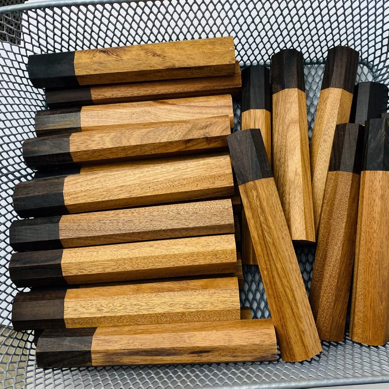 1PC Japanese Solid Wood Octagonal Knife Handle, Blank DIY Cutter Grip Replacement is Suitable for Kitchen Knives, Fish Head Knives, Etc.