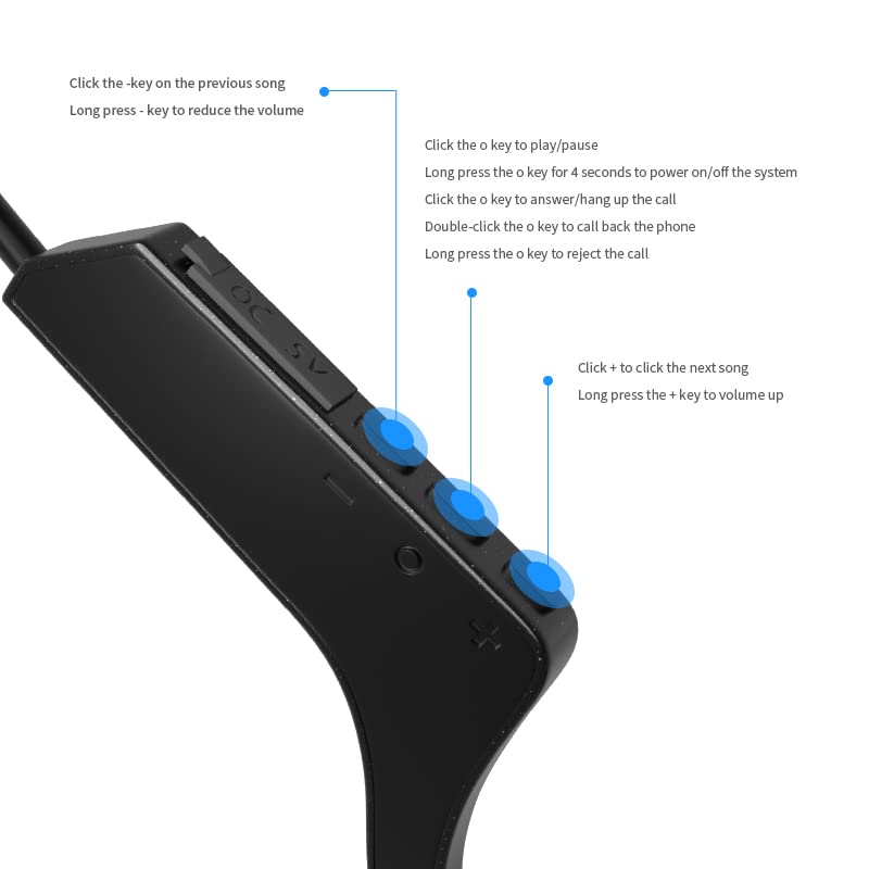 New Wireless Bluetooth Headset Bone Conduction Earphone Running Sports Ear Hook,Lightweight
