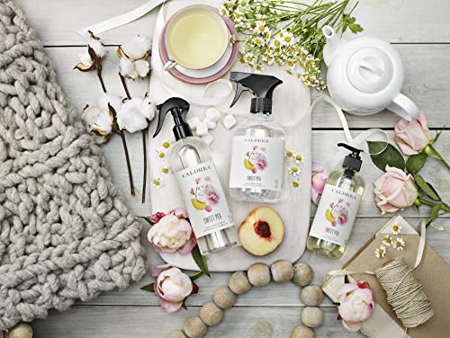 Caldrea Linen and Room Spray Air Freshener, Made with Essential Oils, Plant Derived Ingredients, Sweet Pea Scent, 16 oz