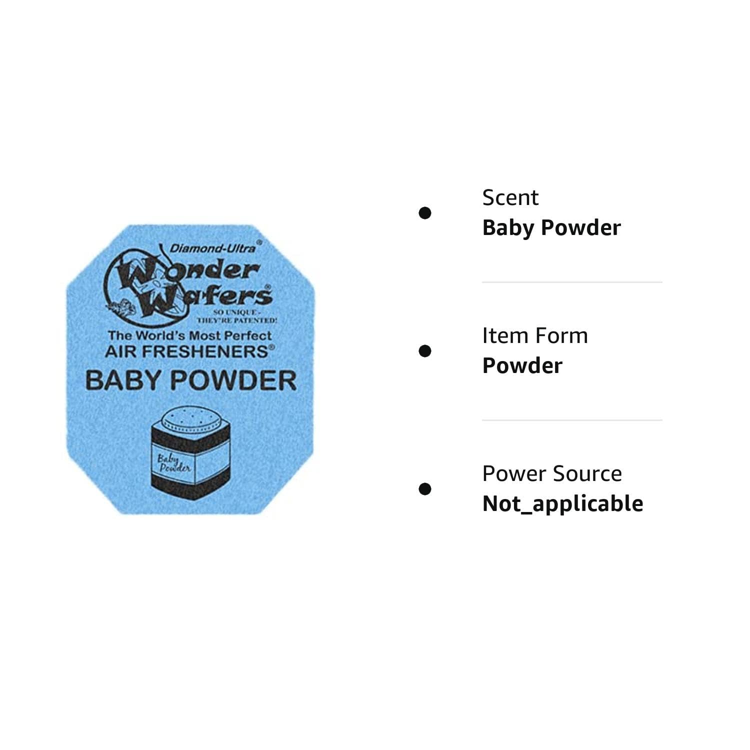 Wonder Wafers Air Fresheners 25ct. Individually Wrapped, Baby Powder Fragrance