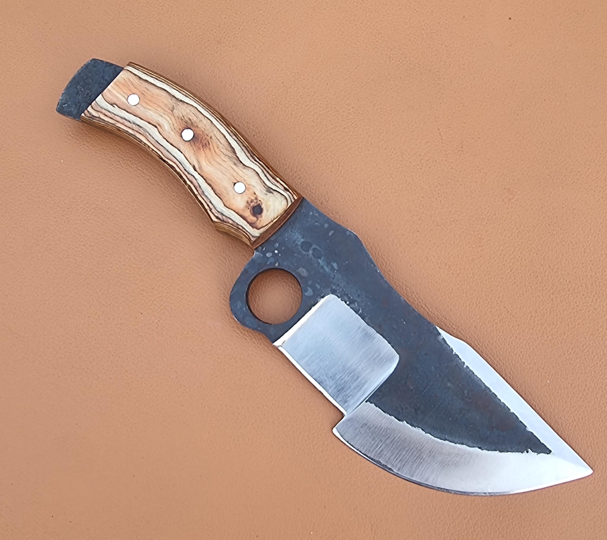 Meerab Corporation Handmad High Carbon Steel Hunting Tracker Knife Overall 10 Inches With Olive Wood Handle