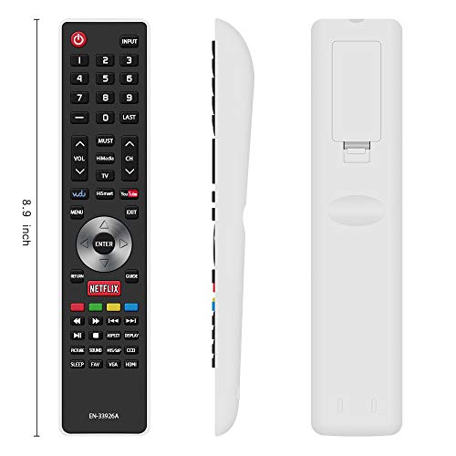 Gvirtue EN-33926A Remote Control Compatible Replacement for Hisense EN33926A TV Remote, Applicable 32K366W 40K366WB 32K20DW 32K20W 40H5 50K610GWN 55K610GWN XV5849 32H5B 40H5B 40K366WN 48H5 50H5B