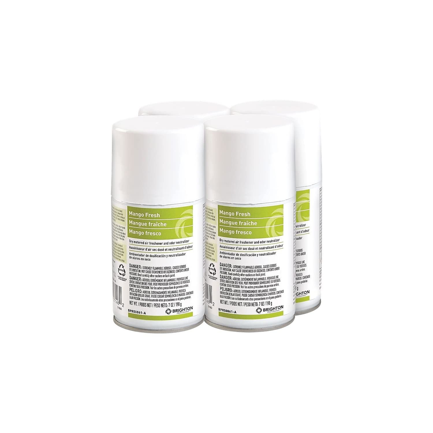 Brighton 2612137 Aerosol Refill Metered Air Freshener Mango Fresh 7 Oz. 4/Ct