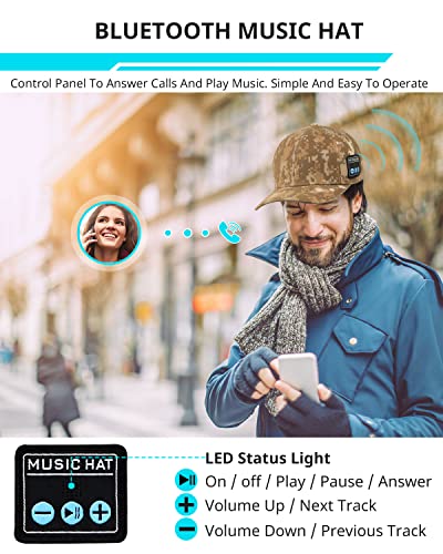 EDYELL Hat with Bluetooth Speaker Adjustable Bluetooth Hat Wireless Smart Speakerphone Cap for Outdoor Sport Baseball Cap is The Birthday Gifts for Men/Women/Boys/Girls
