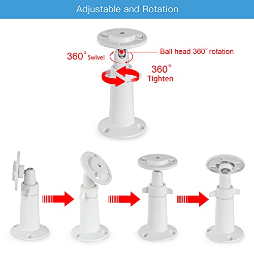 UYODM Wall Mount for Kasa Indoor Pan/Kasa Smart KC110 Dome/Kasa Smart 2K Security Camera, 360 Degree Adjustable Security Mount Holder (Camera Not Included) (White)
