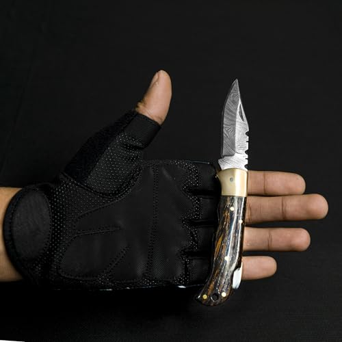 Shokunin USA - ExtremeCut - 7.1in Folding Knife - w/ 3.1in Clip Point Blade - Exotic Wenge Wood Handle for Outdoor, Tactical, Survival and EDC - Personalized Gifts (Knife with Personalization)