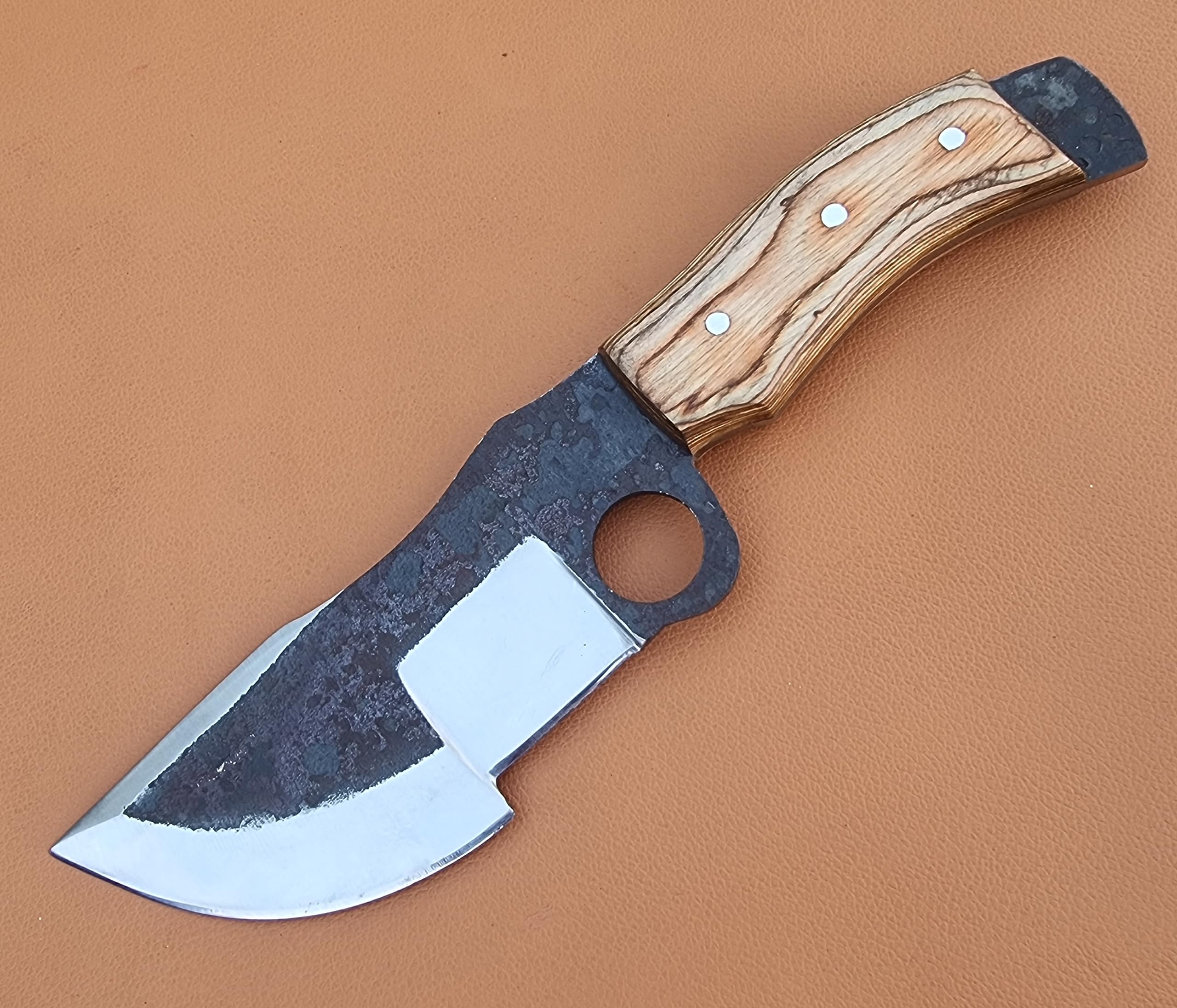 Meerab Corporation Handmad High Carbon Steel Hunting Tracker Knife Overall 10 Inches With Olive Wood Handle