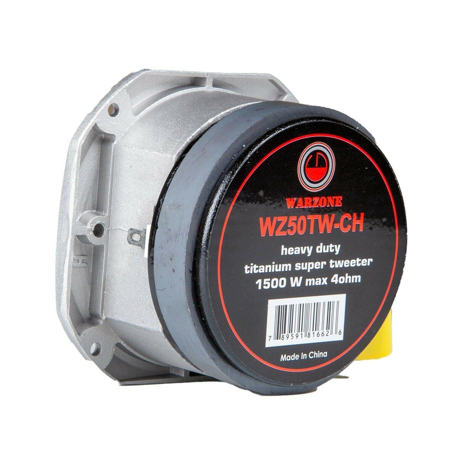 Gravity 2X WZ50TW 1500W Heavy Duty Titanium Super Tweeter Loud Speaker 4-Ohms - Pair (2 Pieces) for Car, Van, ATV, Motorcycle, and Competition