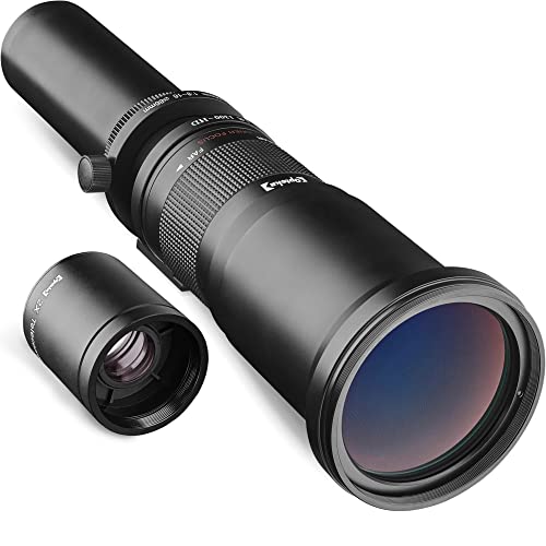Opteka 650-1300mm (with 2X- 1300-2600mm) Telephoto Zoom Lens for Canon EF-Mount EOS 90D, 80D, 77D, 70D, 60D, 50D, 7D, 6D, 5D, 5DS, 1DS, T8, T8i, T7i, T7s, T7, T6s, T6i, T6, T5, SL3, SL2 DSLR Cameras